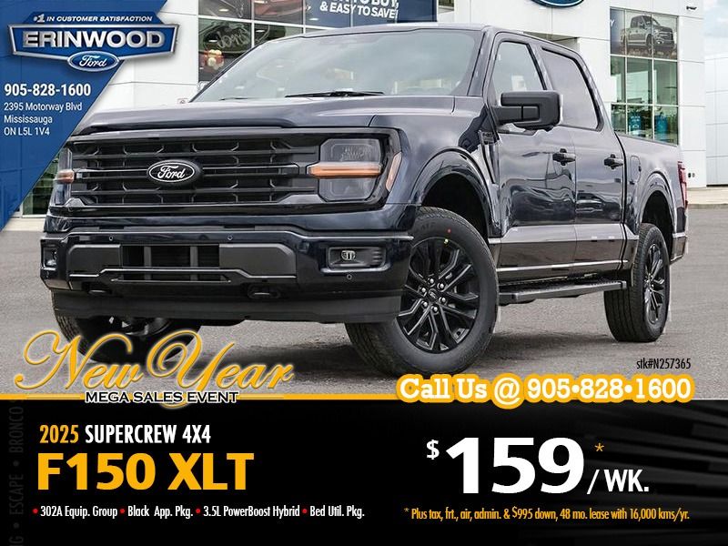 New 2025 Ford F-150 XLT (N257365) Mississauga, ON | Erinwood Ford